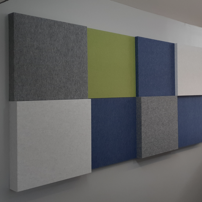 Aesthetic Auditorium Fabric Wrapped Wall Panels Office Space Ceiling ...