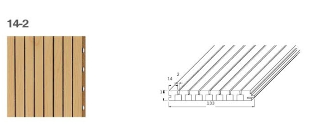 White Laminated Slat Acoustic Ceiling Panels Grooved MDF Panels 13/3mm