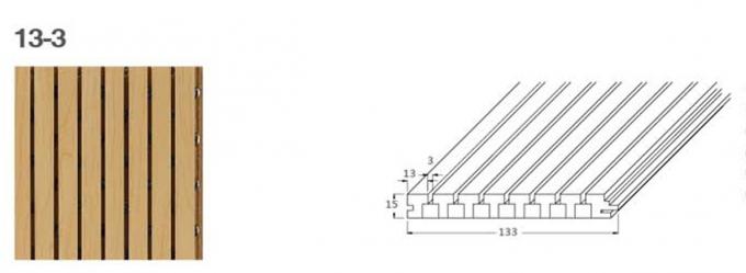 White Laminated Slat Acoustic Ceiling Panels Grooved MDF Panels 13/3mm