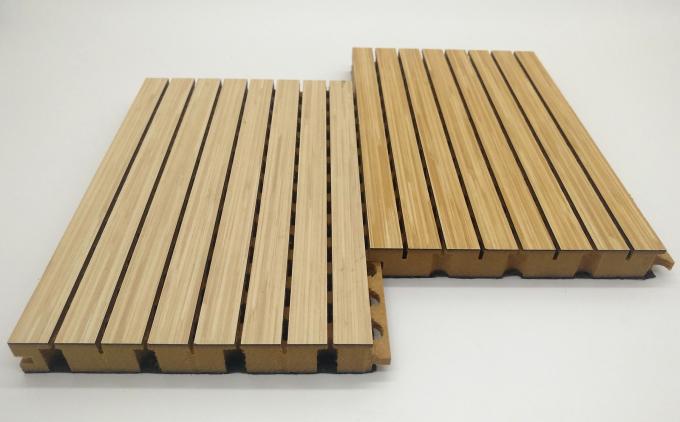 White Laminated Slat Acoustic Ceiling Panels Grooved MDF Panels 13/3mm